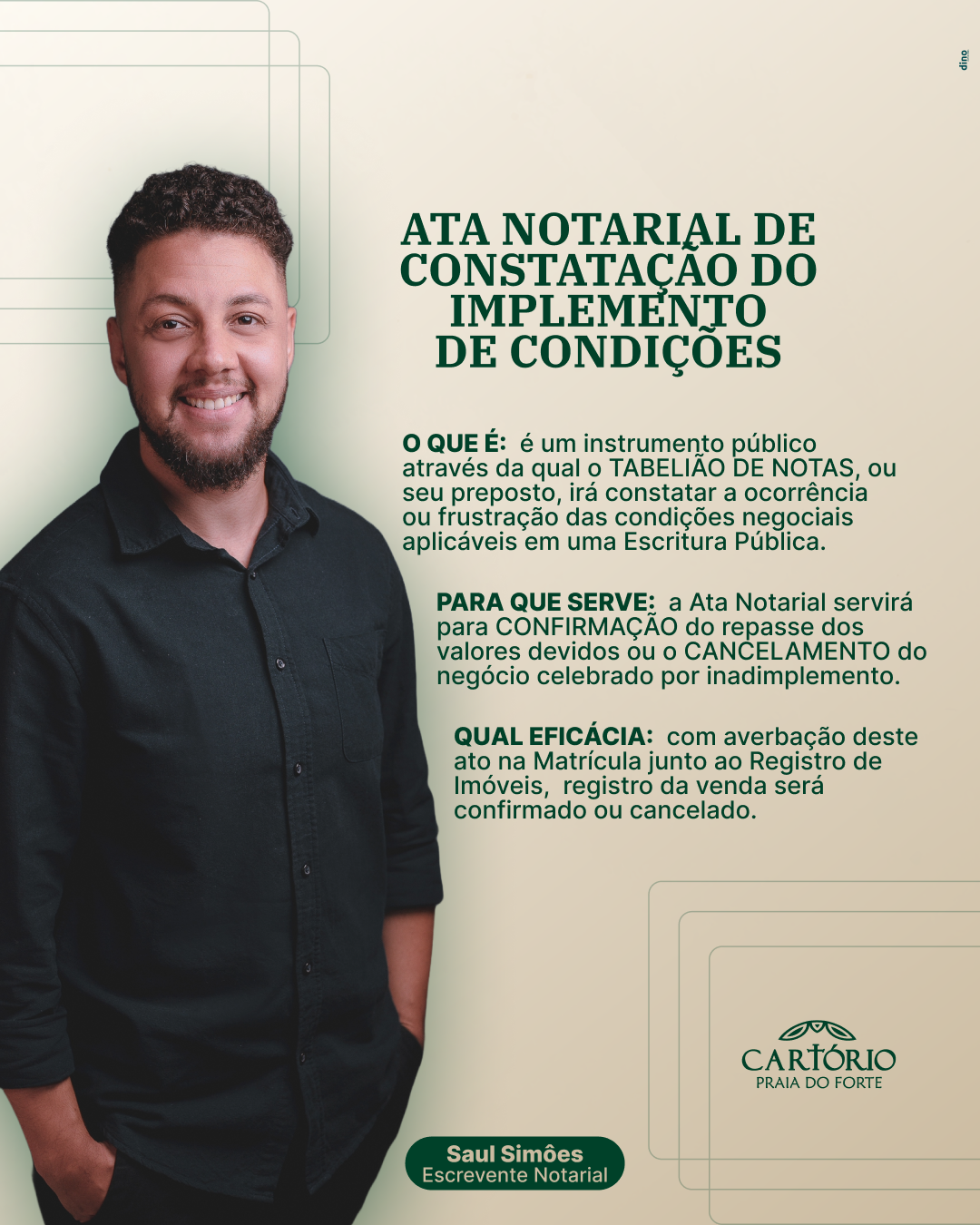 Ata Notarial de constatação do implemento de condições. – Cartorio ...